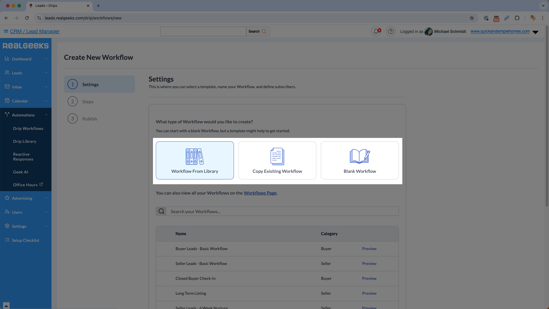 Real Geeks Workflow Overview Guide